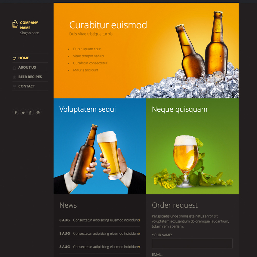 Modern Beer Responsive Wesbite Template