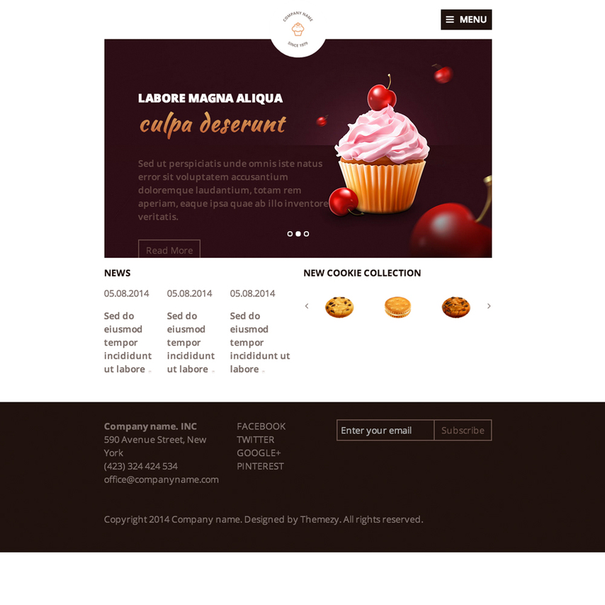 Confectionery Responsive Website Template