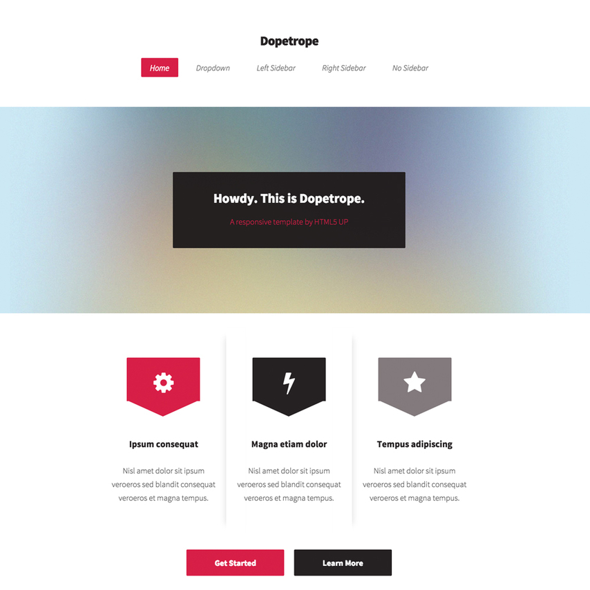 Dopetrope Responsive Website Template