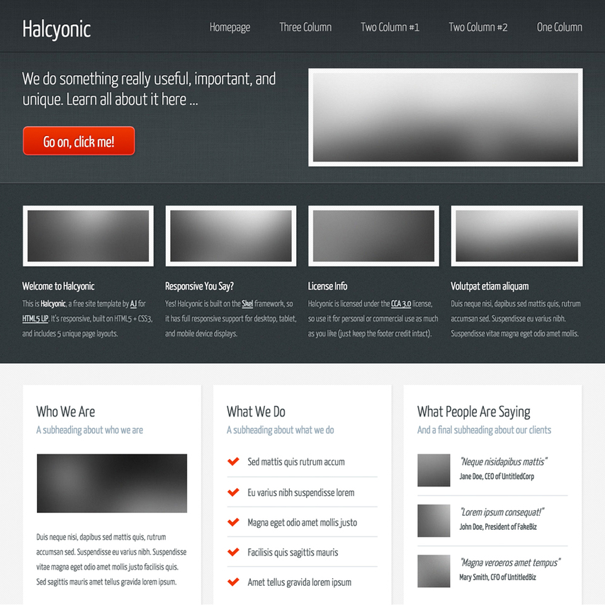Halcyonic Responsive Website Template